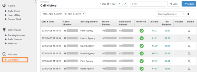Introducing Call History report | Dexem Call Tracking Help Center